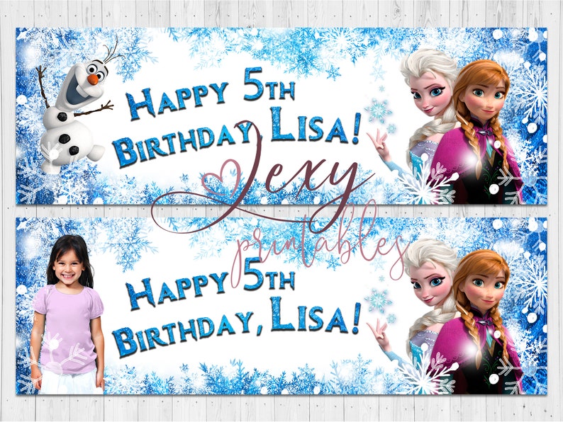 Frozen - Printable Frozen Banner - Personalised Birthday Party Banner ...