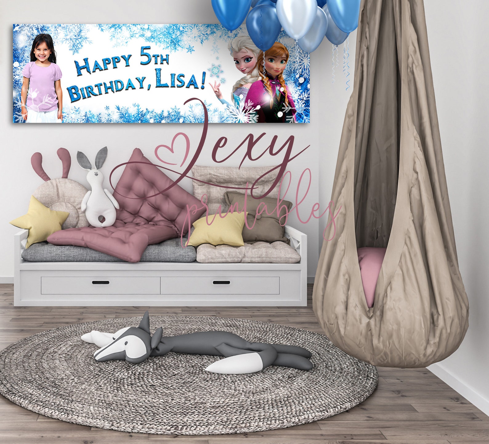 Frozen - Printable Frozen Banner - Personalised Birthday Party Banner ...