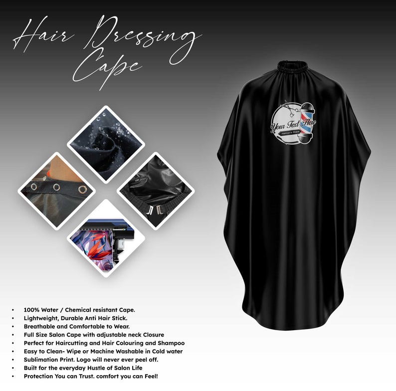 Personalized Barber Cape: Water/chemical Resistant, Salon Quality - Etsy