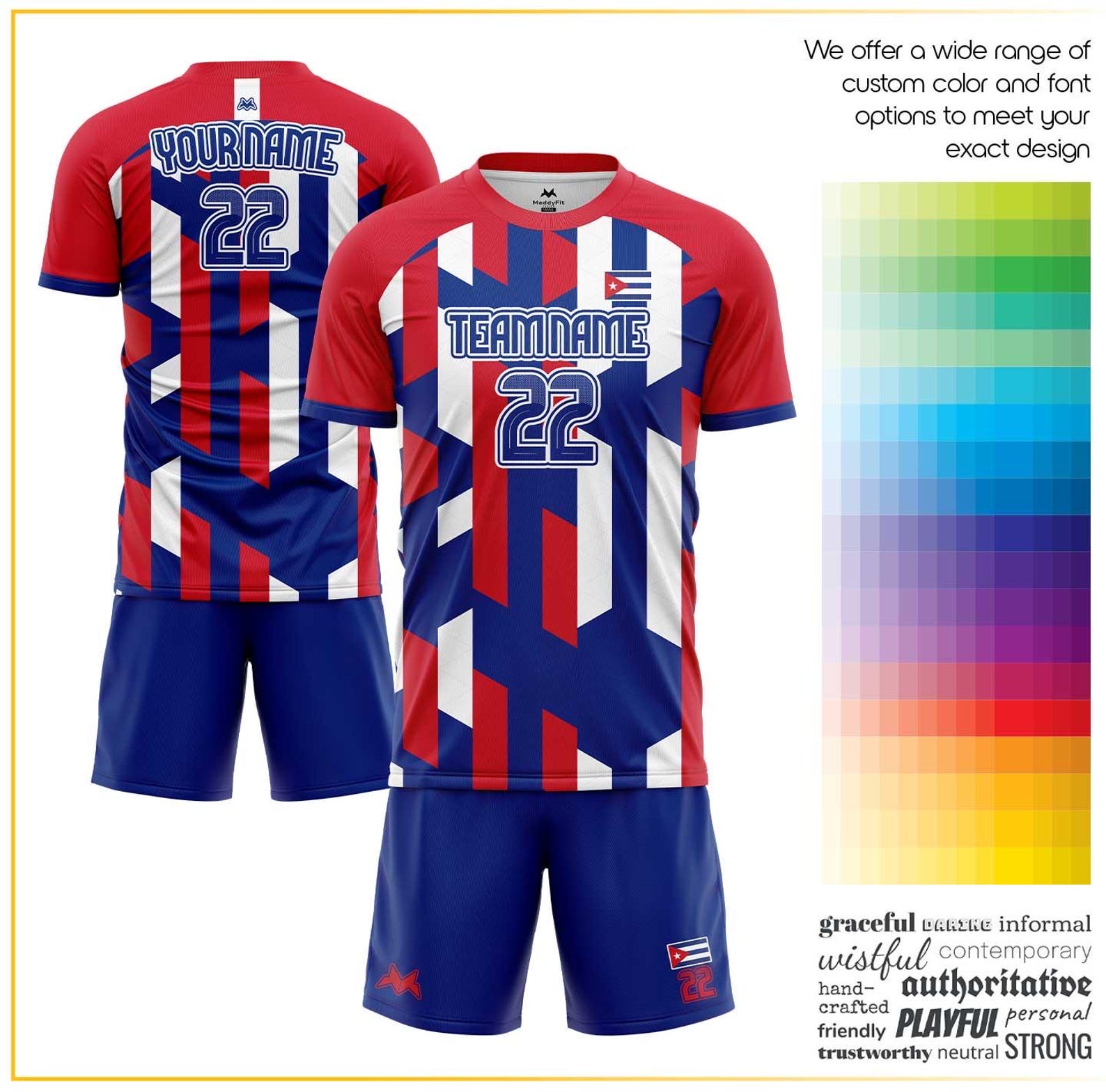 Personalized Cuba Soccer Uniform Set: Custom Football Jersey for Teams ...