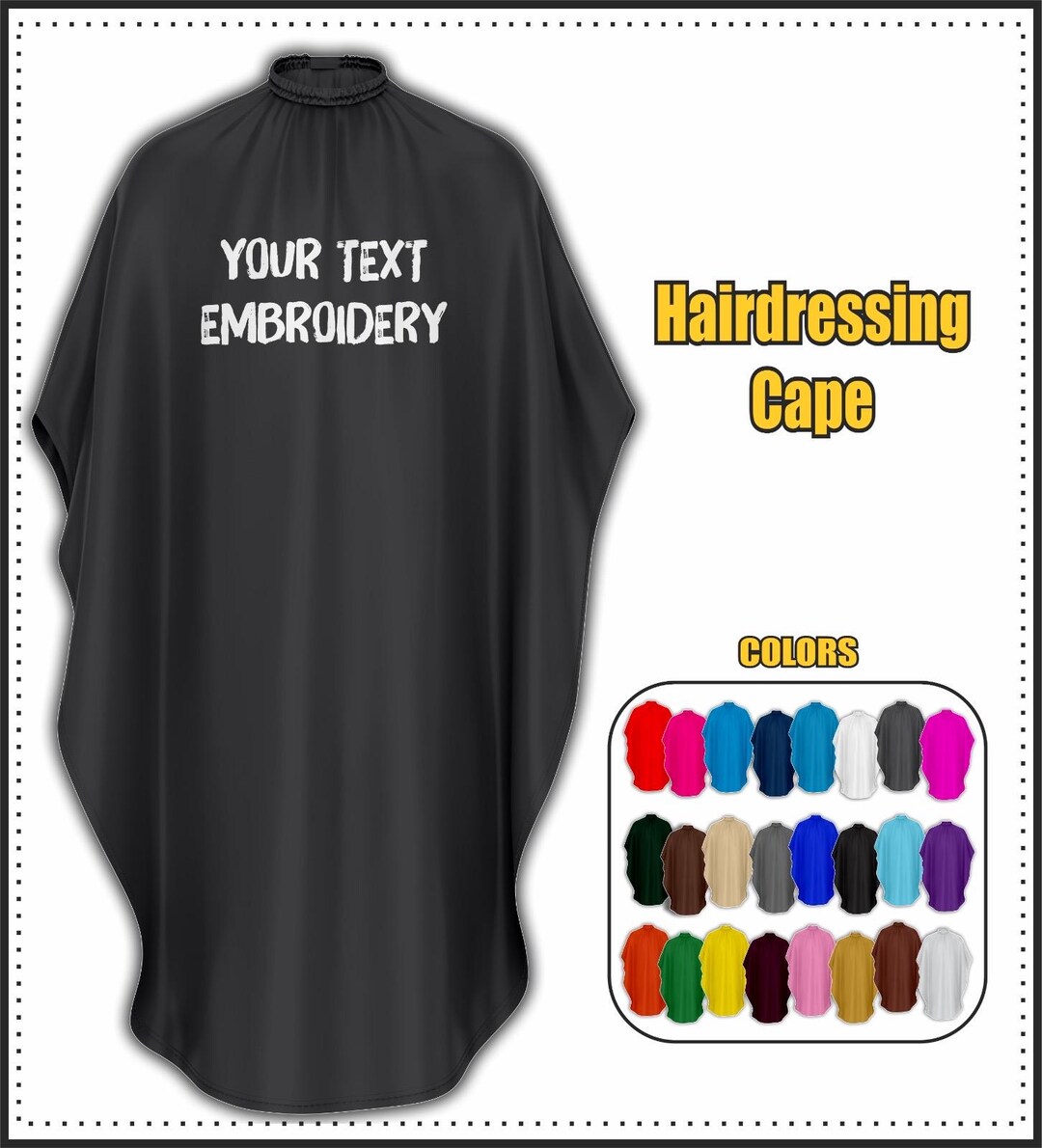 Personalized Embroidery Hairdressing Gown, Custom Salon Embroidery Cape ...