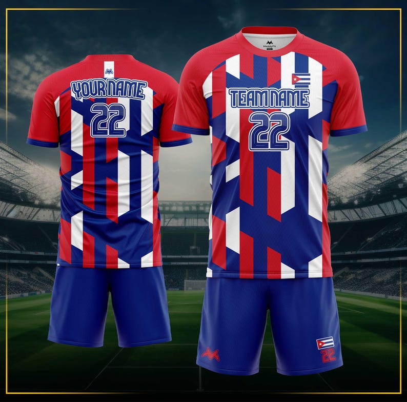 Personalized Cuba Soccer Uniform Set: Custom Football Jersey for Teams ...