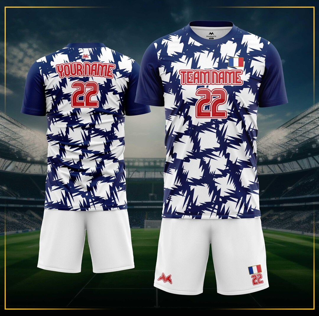 Custom France Soccer Jersey: Personalized Football Fan Kit - Etsy