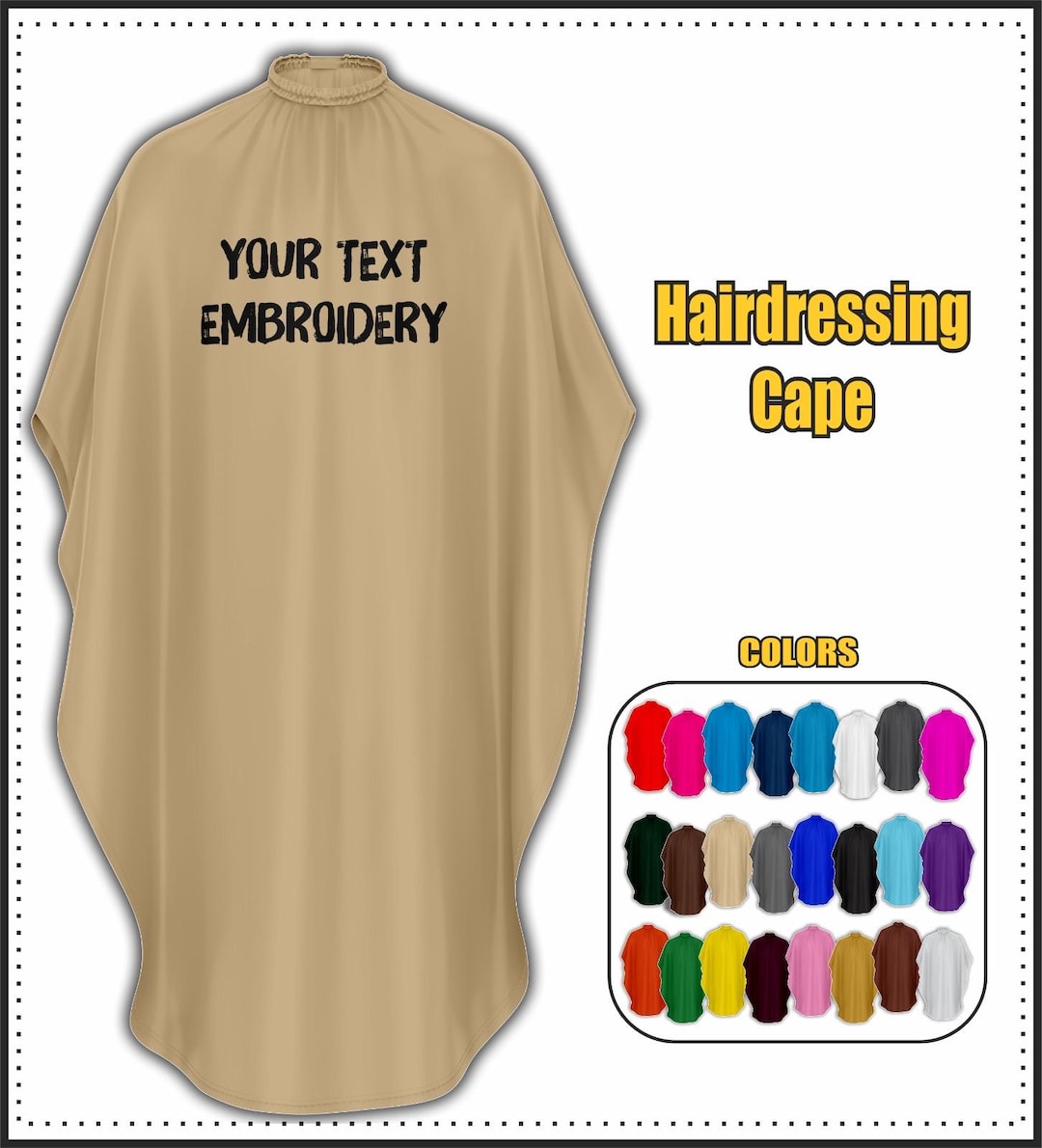 Personalized Hairdressing Salon Cape: Embroidered Logo, Snap Closure - Etsy