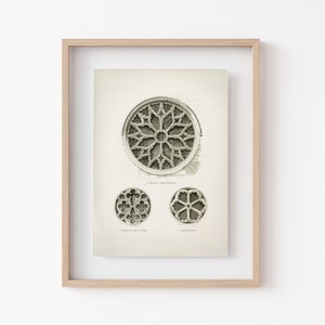 Gothic Rose Window Architectural Art PRINTABLE, Medieval Architecture ...