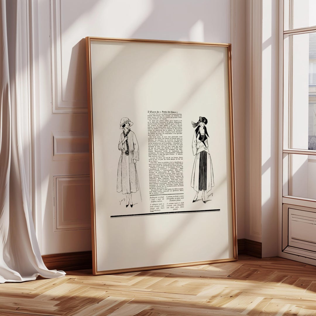 1920s French Fashion Art Print – Belle Époque Style Illustration ...