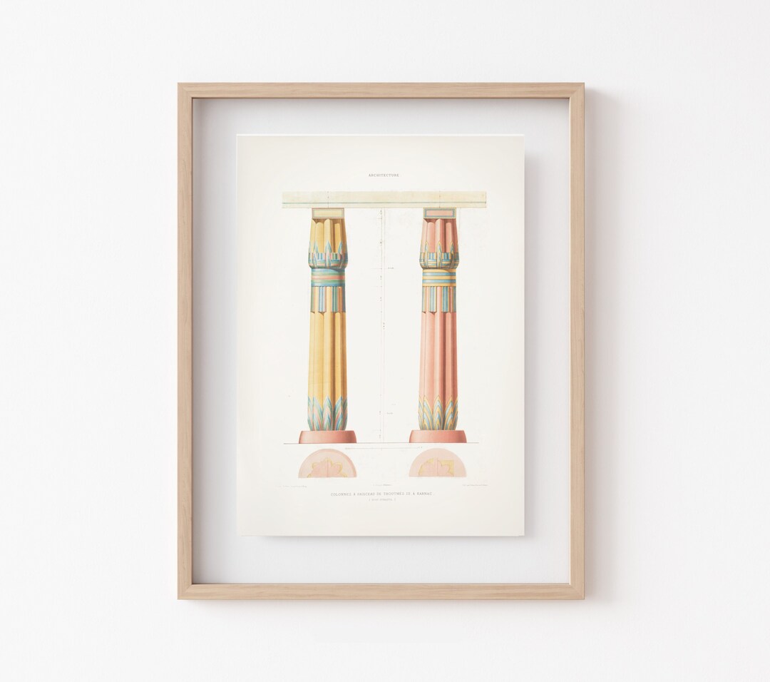 Ancient Egypt Karnak Temple Capital Art Print, INSTANT DOWNLOAD ...