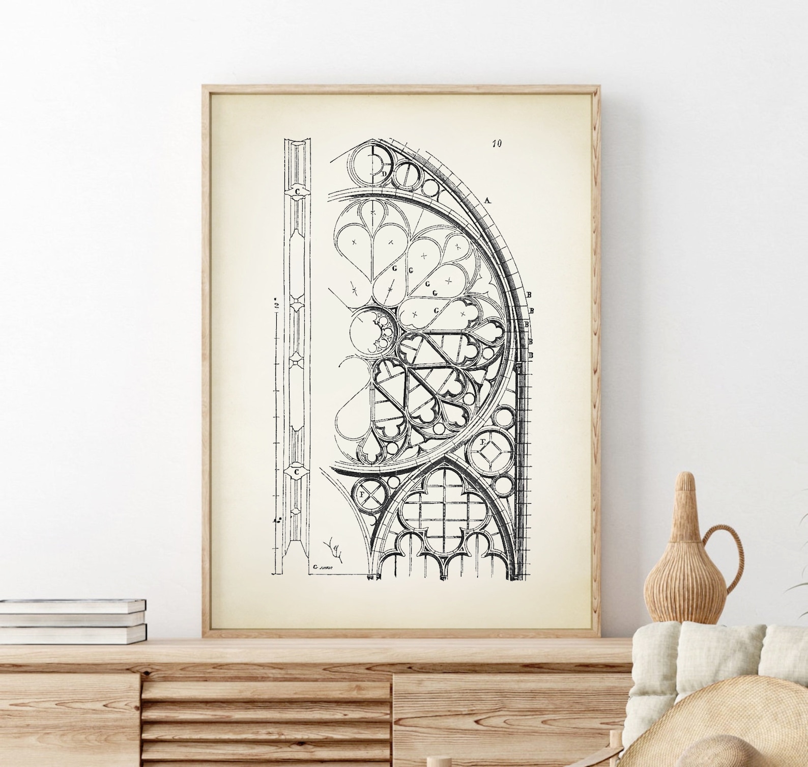 Reims Cathedral Rose Window Art Print: Gothic Architecture (digital ...