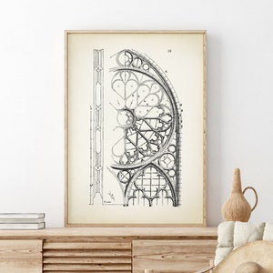 Reims Cathedral Rose Window Art Print: Gothic Architecture (digital ...