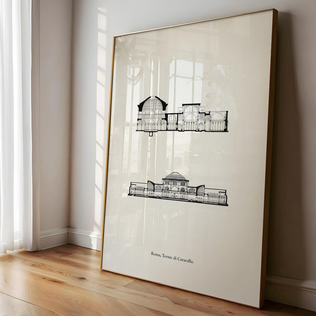 Ancient Rome Architecture Art, Caracalla Terme Blueprint, MAILED PRINT ...