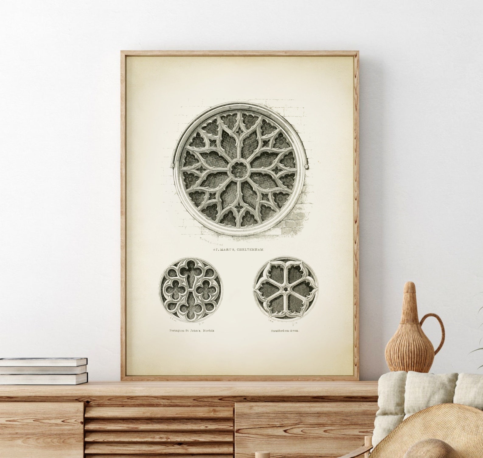 Gothic Rose Window Architectural Art PRINTABLE, Medieval Architecture ...