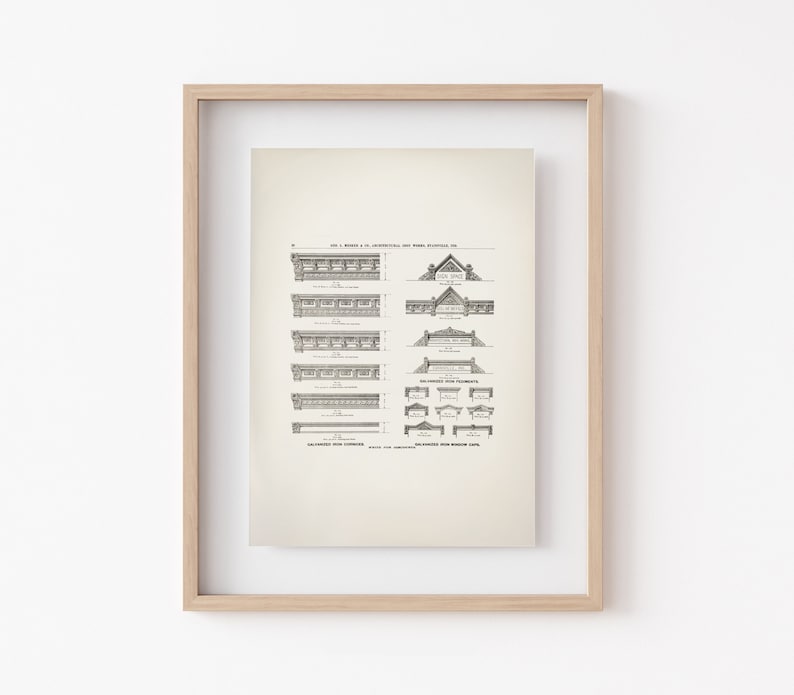 Cornice Chart, Architectural Ornament Poster, INSTANT DOWNLOAD ...