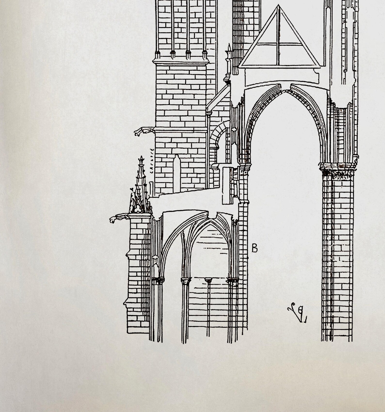 Beauvais Cathedral Art Print: Gothic Architecture Technical Drawing ...