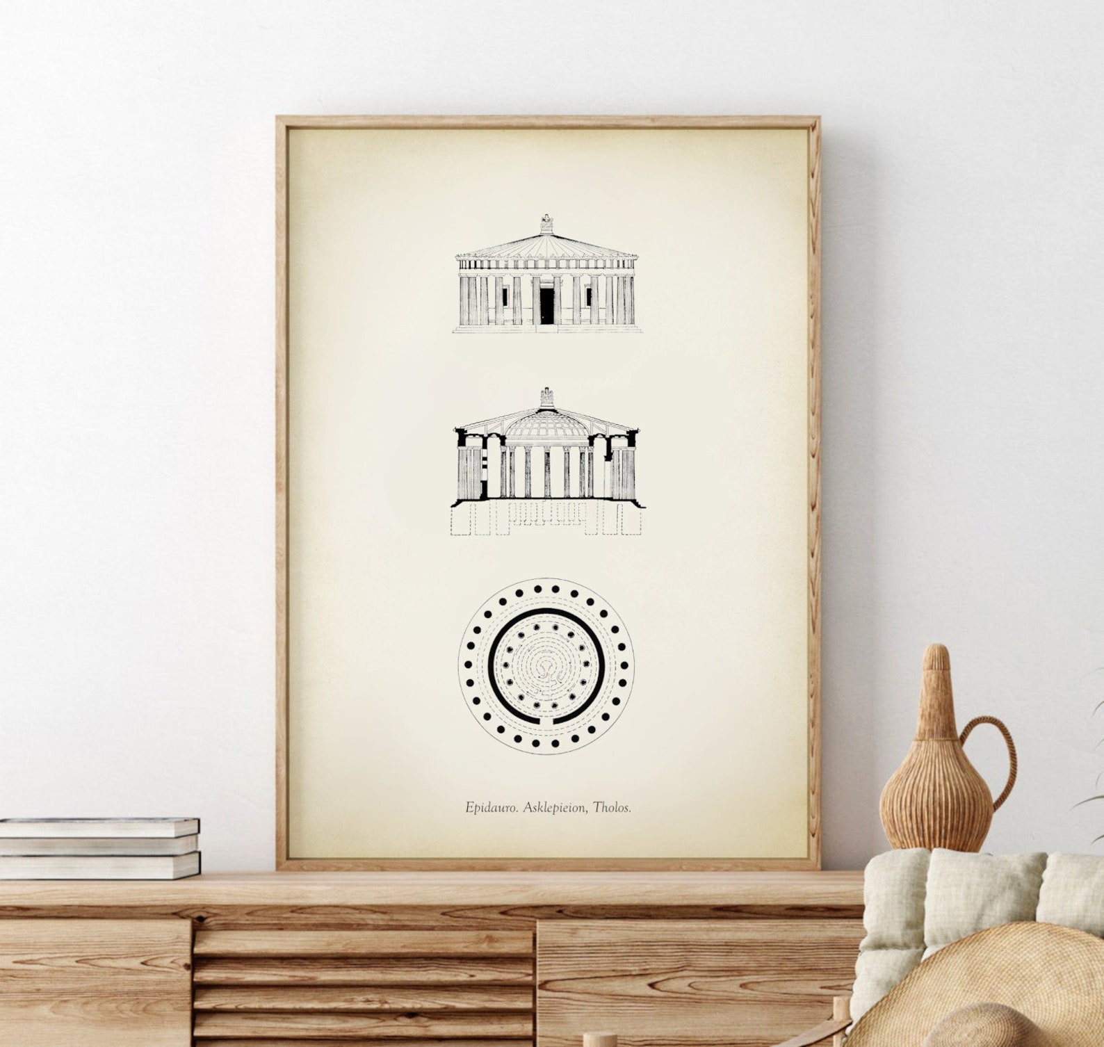 Tholos Epidaurus Temple Art Print: Ancient Greece Architecture ...
