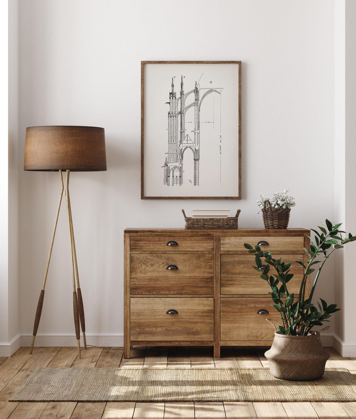 Beauvais Cathedral Art Print: Gothic Architecture Technical Drawing ...