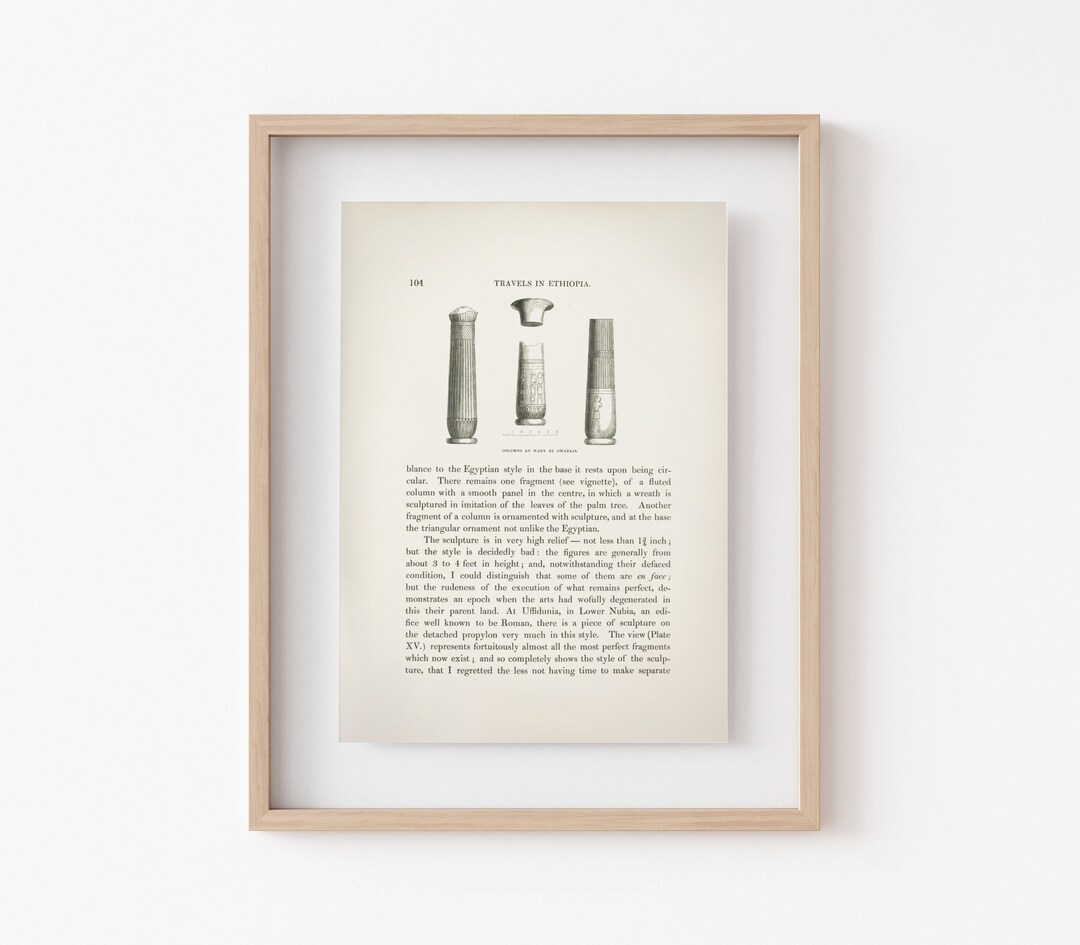 Ethiopia Architecture Poster, Wadi El Owataib Temple Drawing, INSTANT ...