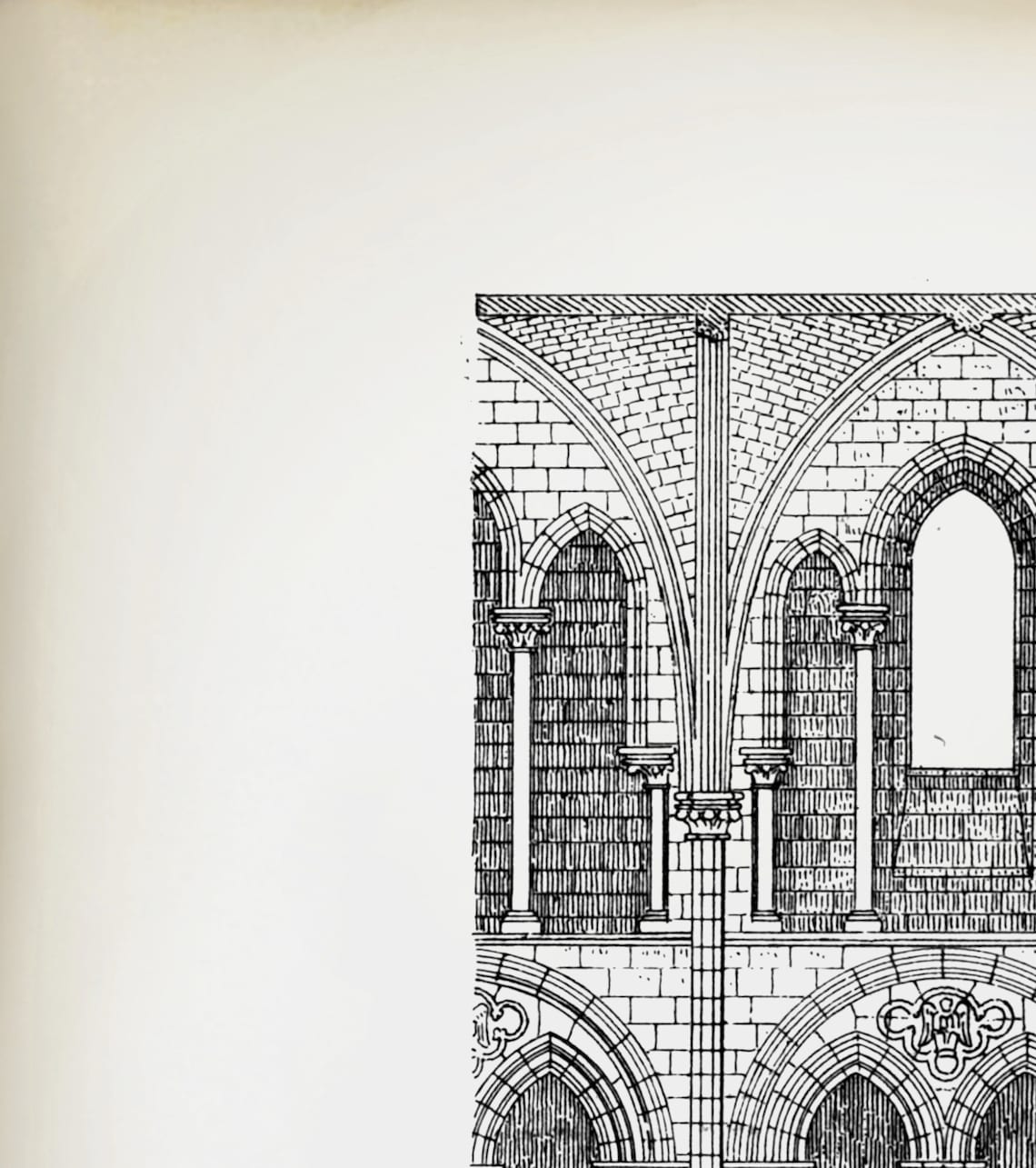 Chichester Cathedral Print: Vintage Gothic Architecture Engraving ...