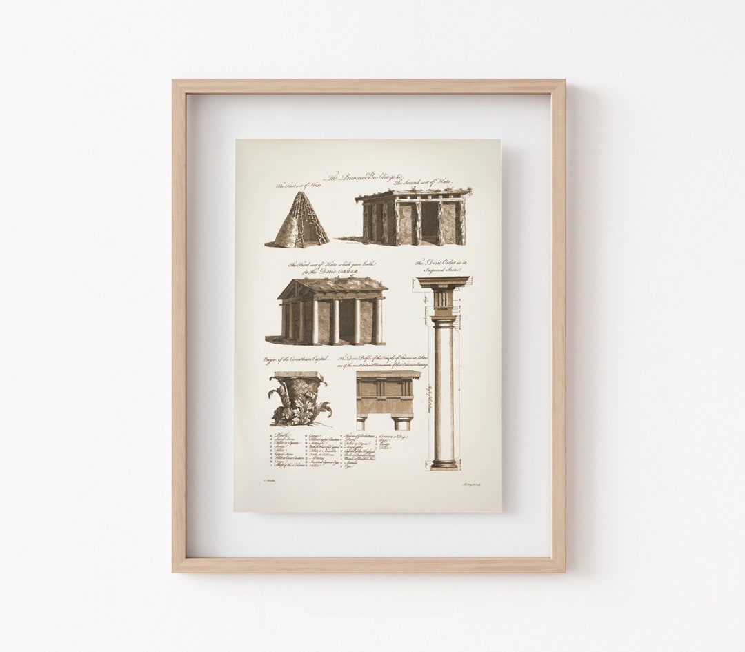Civil Architecture Poster, Architectural Elements Art Print, Classical ...