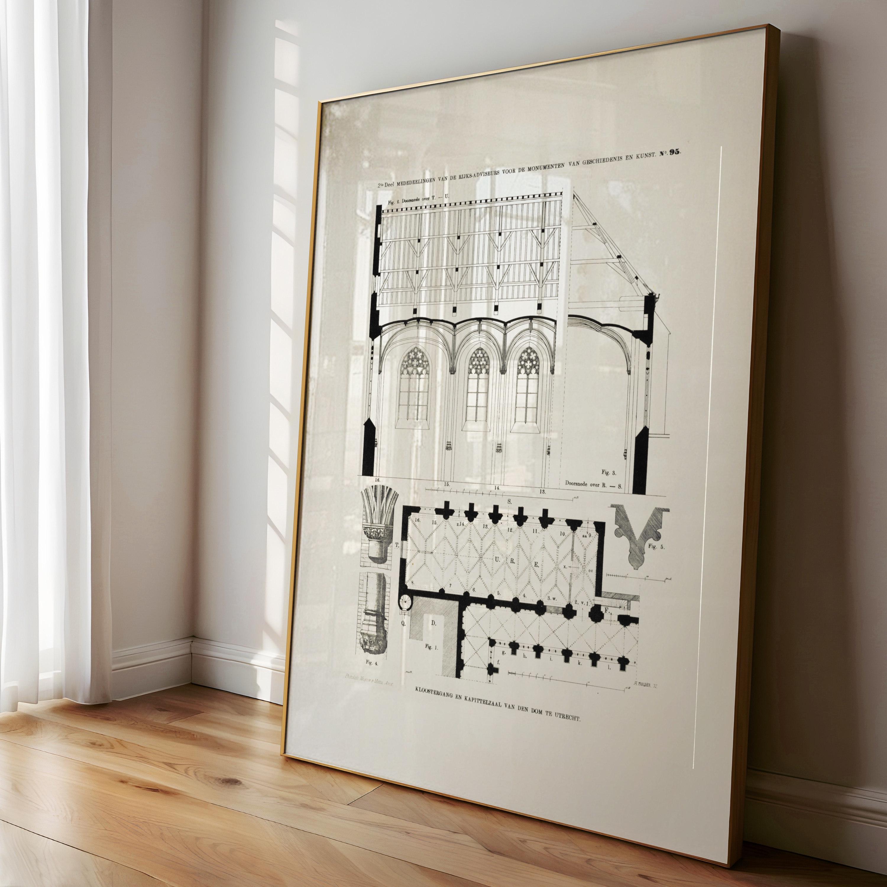 Architectural Blueprint, Dom Church Chapter House & Cloister, INSTANT ...
