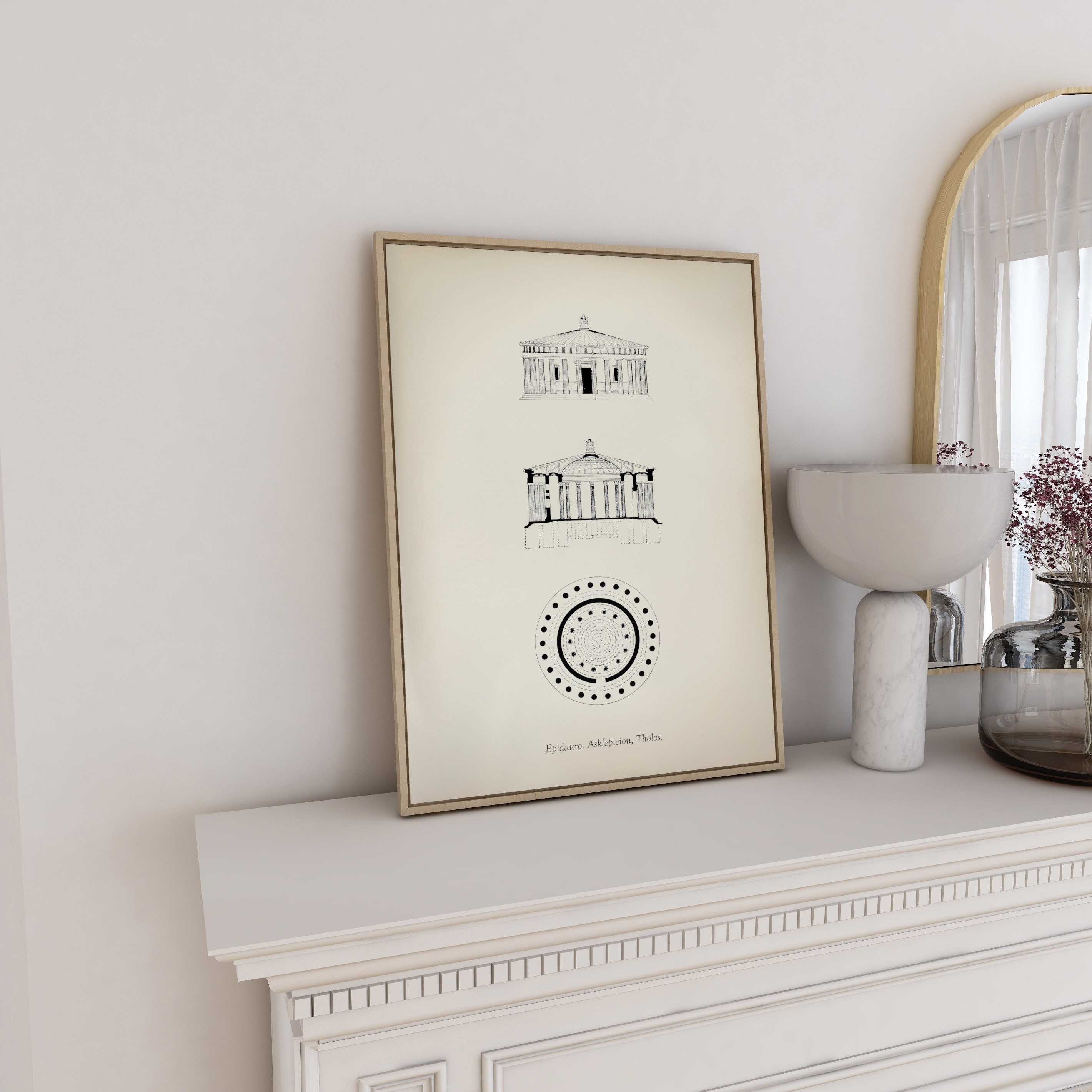 Tholos Epidaurus Temple Art Print: Ancient Greece Architecture ...