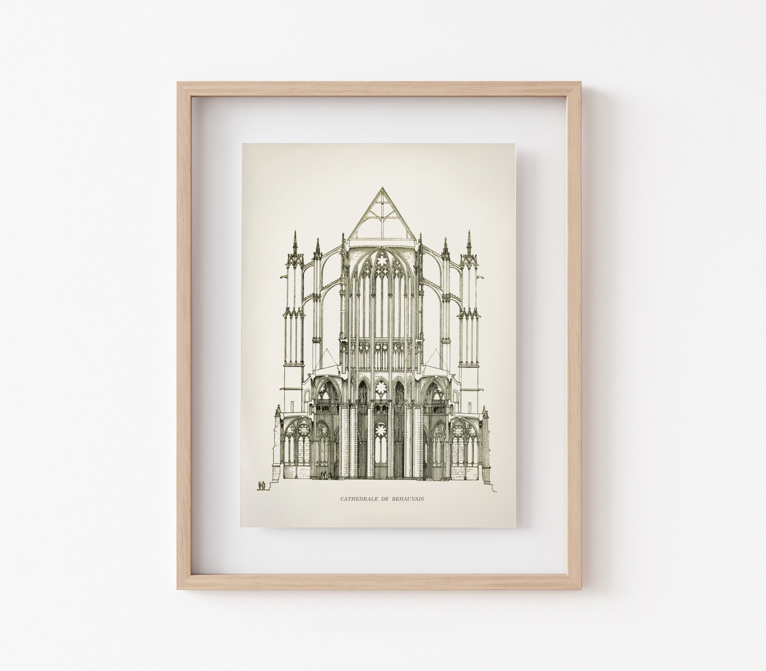 Beauvais Cathedral Print: French Gothic Architecture Blueprint (instant ...