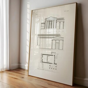 Greek Temple Minerva Architectural Plans Print: Ancient Building Poster ...