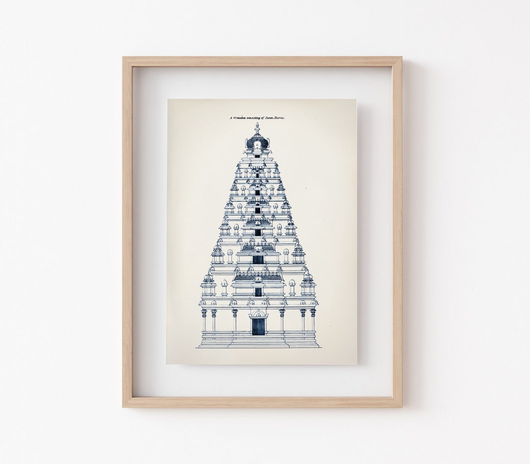 Hindu Vimana Temple Poster, Ancient Indian Architecture, DOWNLOADABLE ...
