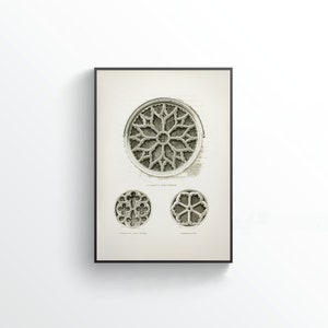 Gothic Rose Window Architectural Art PRINTABLE, Medieval Architecture ...