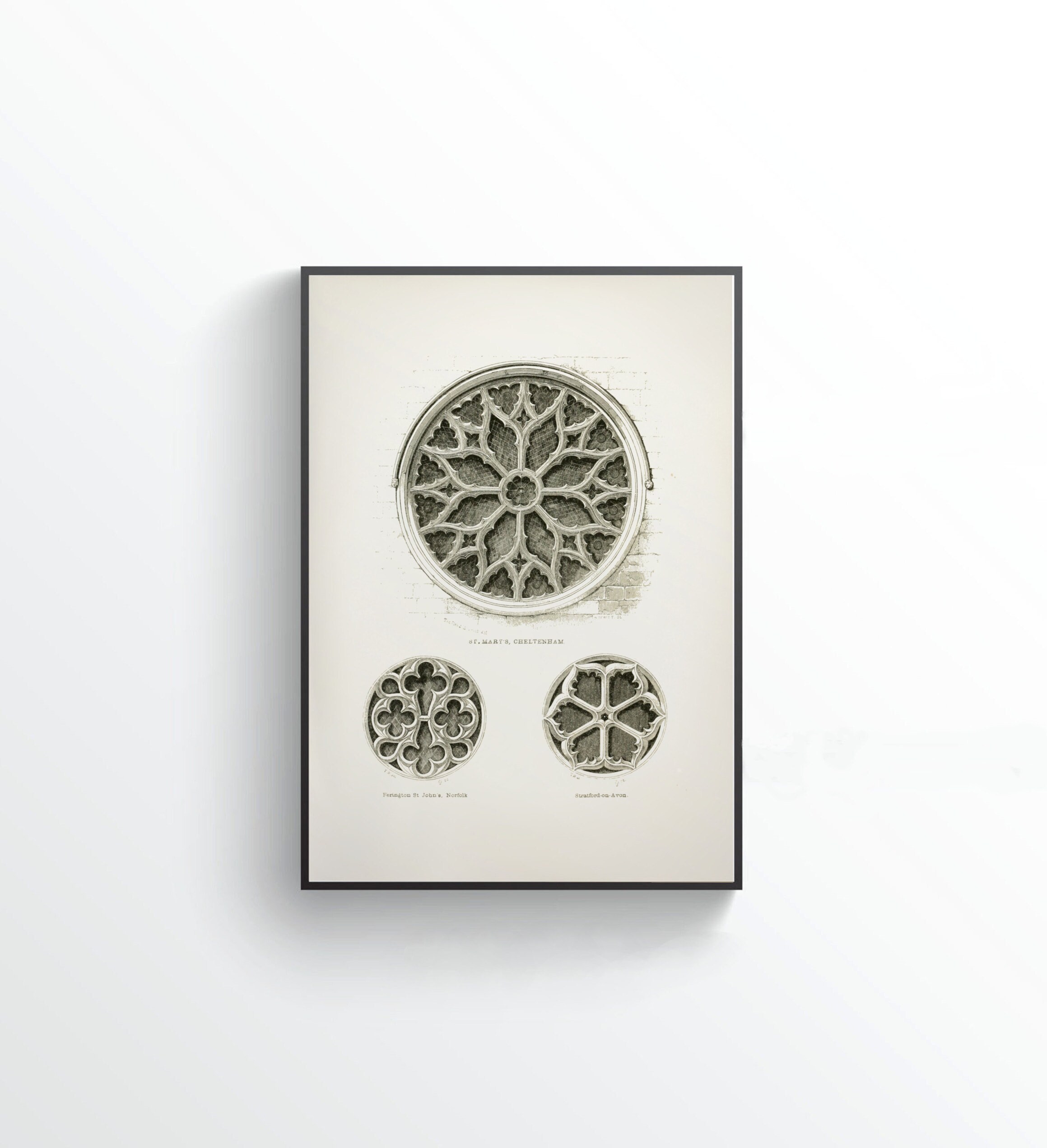 Gothic Rose Window Architectural Art PRINTABLE, Medieval Architecture ...