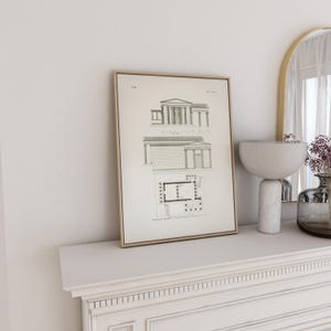 Greek Temple Minerva Architectural Plans Print: Ancient Building Poster ...