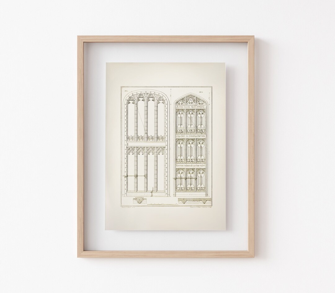 English Gothic Architecture Art, Classic Window DOWNLOADABLE Print ...