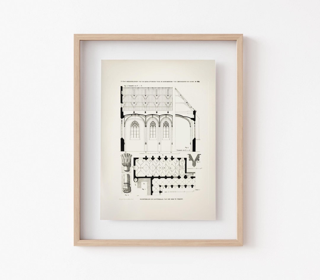 Architectural Blueprint, Dom Church Chapter House & Cloister, INSTANT ...