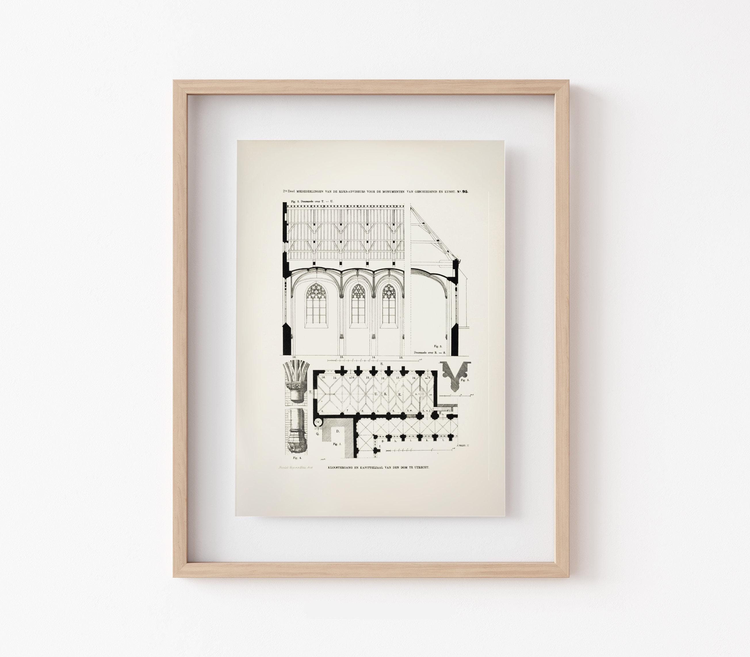 Architectural Blueprint, Dom Church Chapter House & Cloister, INSTANT ...