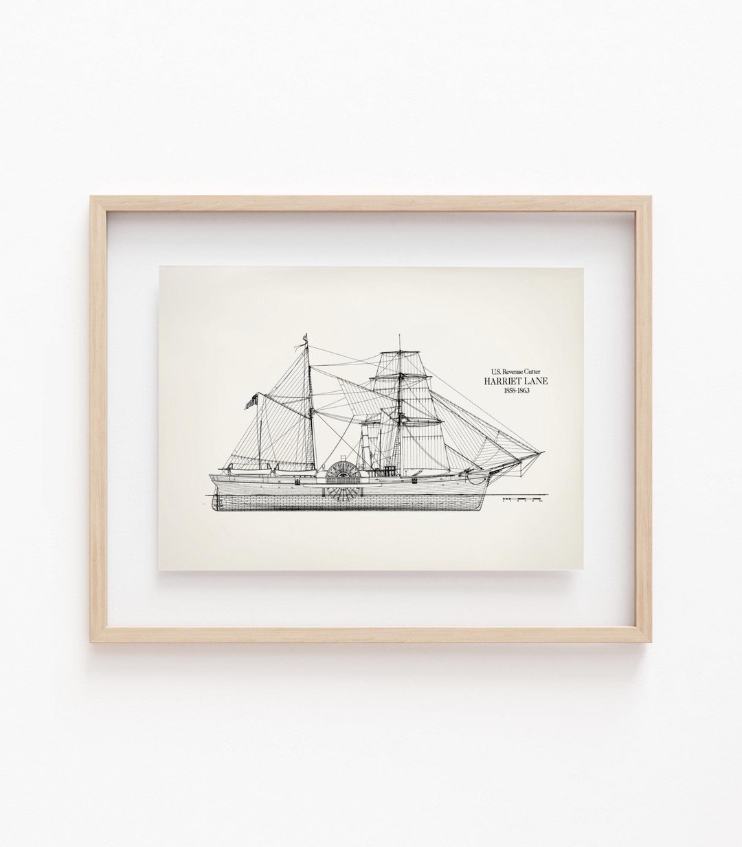 Antique USRC Harriet Lane Steamboat Plan, DIGITAL DOWNLOAD for Sailing ...