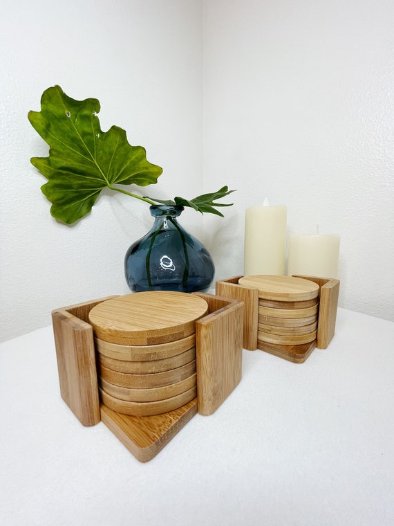 Bamboo 6-coaster Set | Etsy