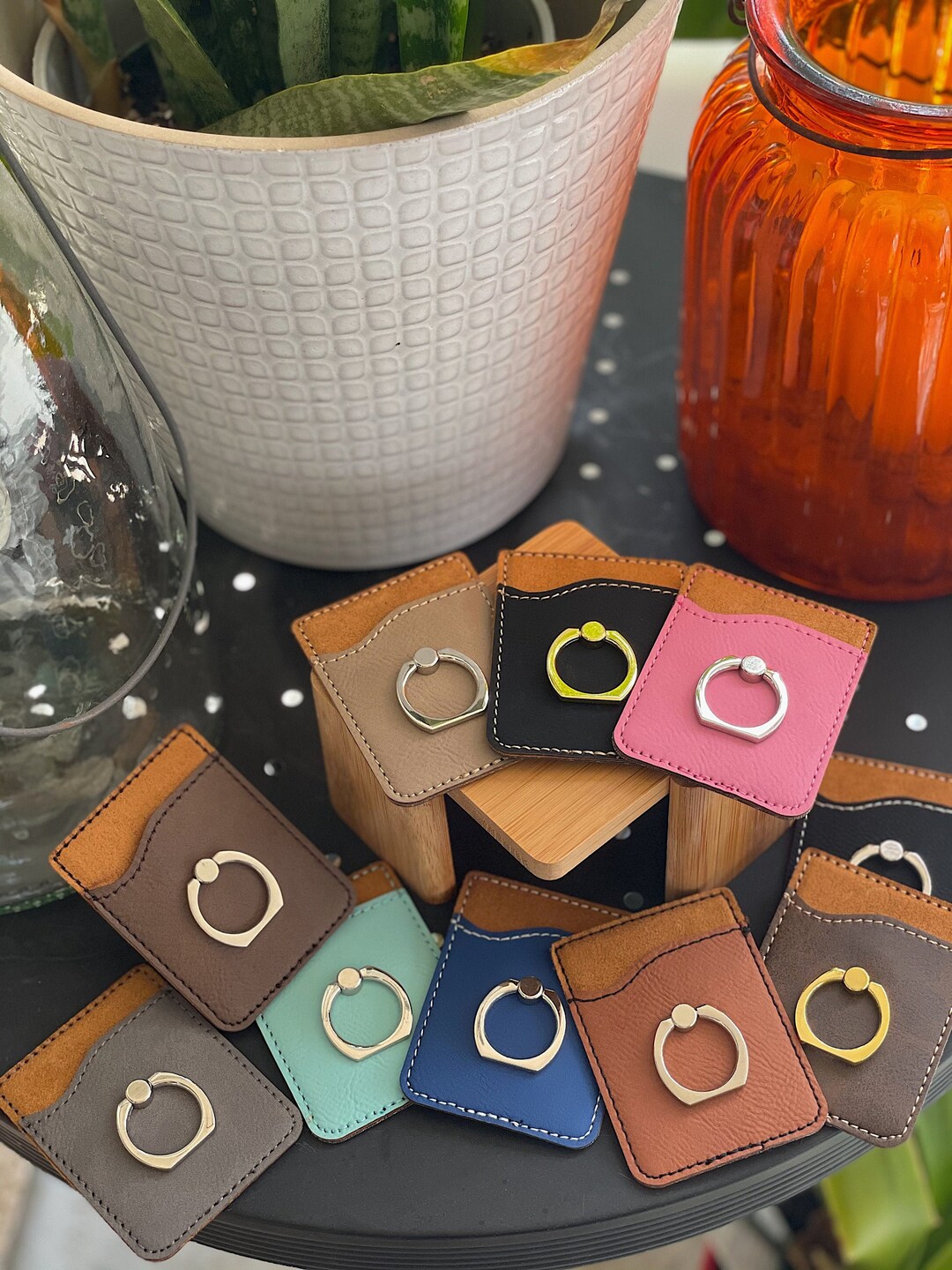 Leatherette Phone Wallet With Ring - Etsy