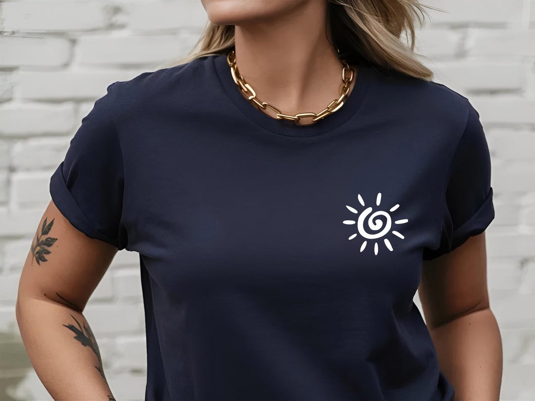 Minimal Sun Shirt - Boho Sun Spiral Tee - Summer Beach T-shirt ...
