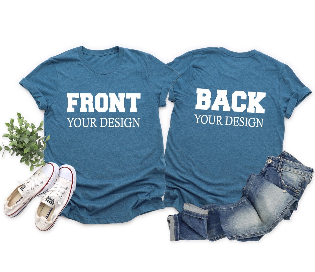 Custom Front & Back T-shirt: Personalized Design Apparel - Etsy