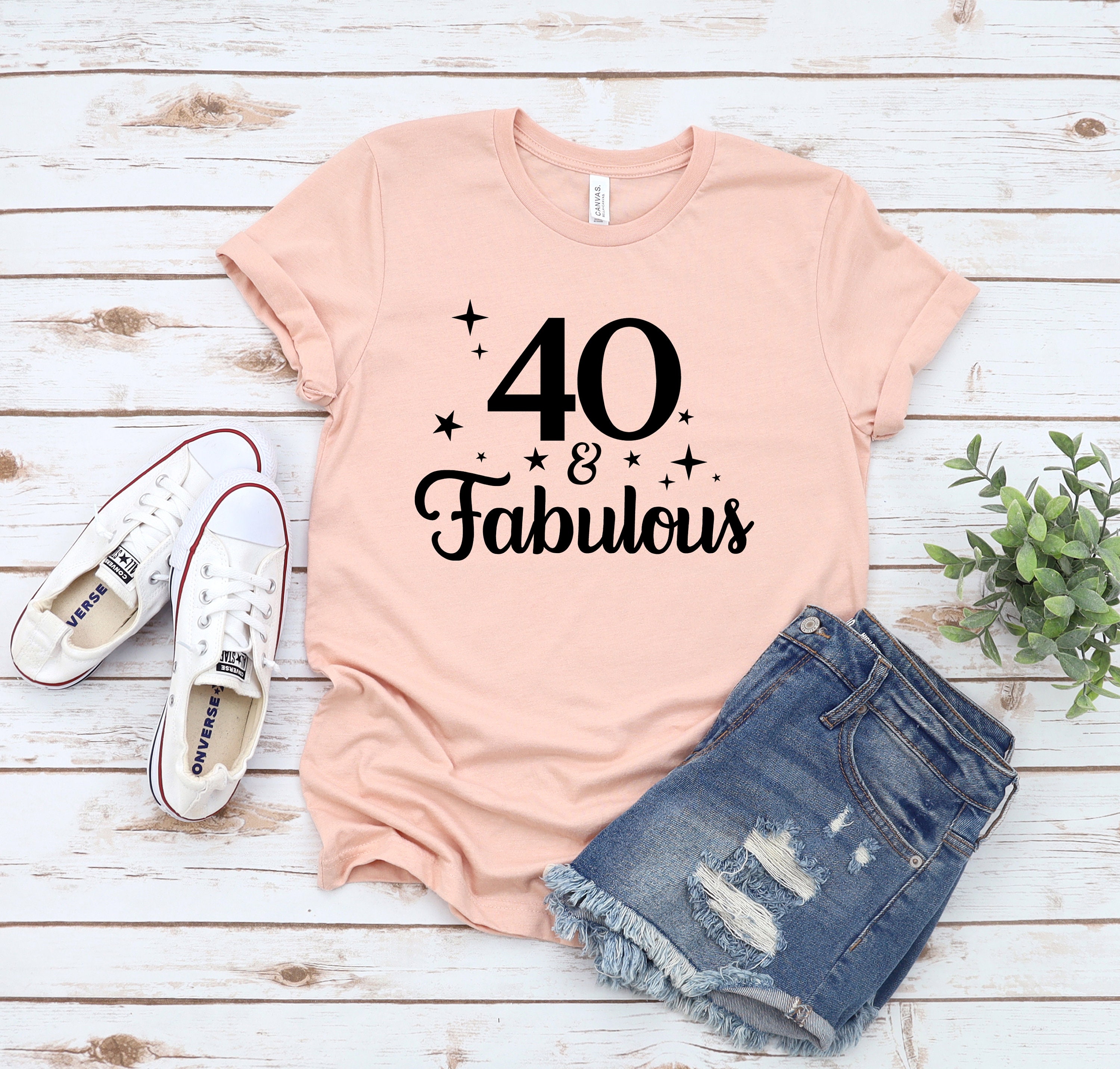 40th Birthday Shirt 40 And Fabulous Shirt Forty And Etsy Uk