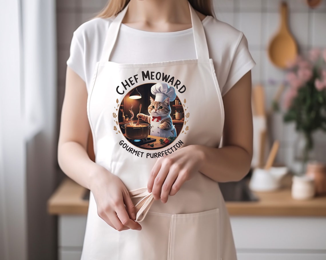 Cute Chef Cat Apron - Adorable Kitchen Accessory - Cooking & Baking ...