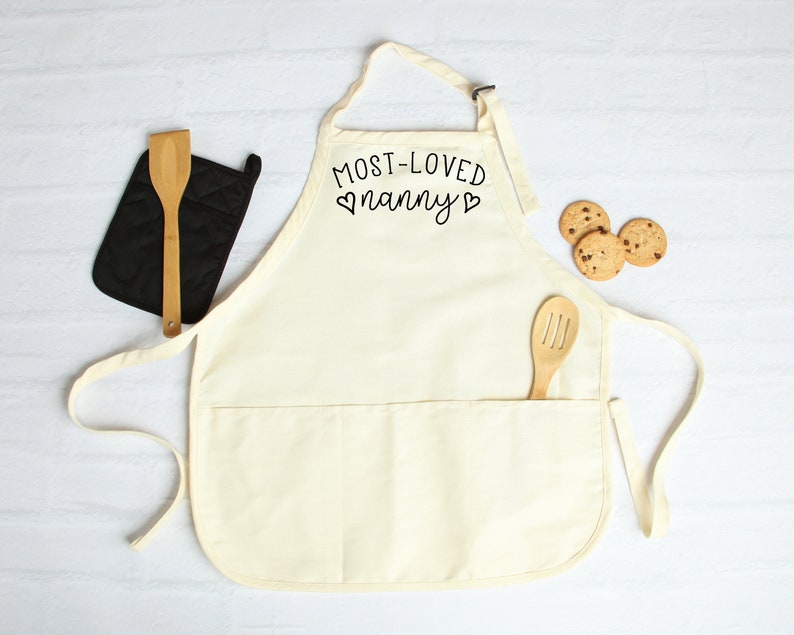 Most Loved Nanny Apron: Gift for Grandma, Mom - Etsy