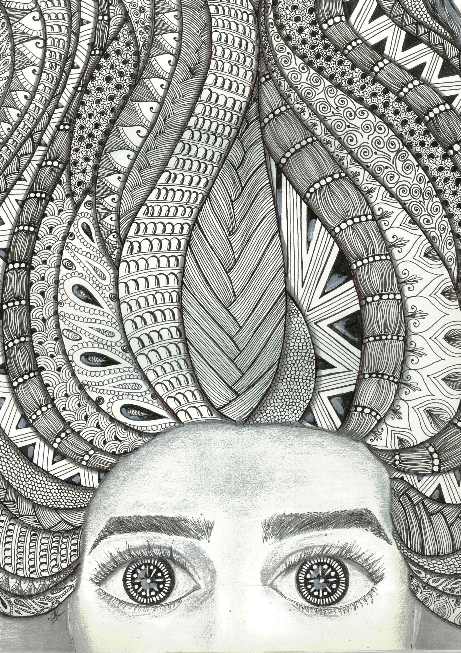 Printable Wall Art Zentangle Art Digital Download My Crazy Hair ...