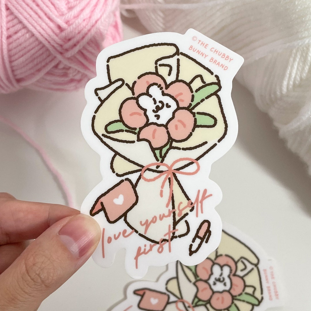 Love Yourself First, Self Love Flower Bouquet Vinyl Sticker ...