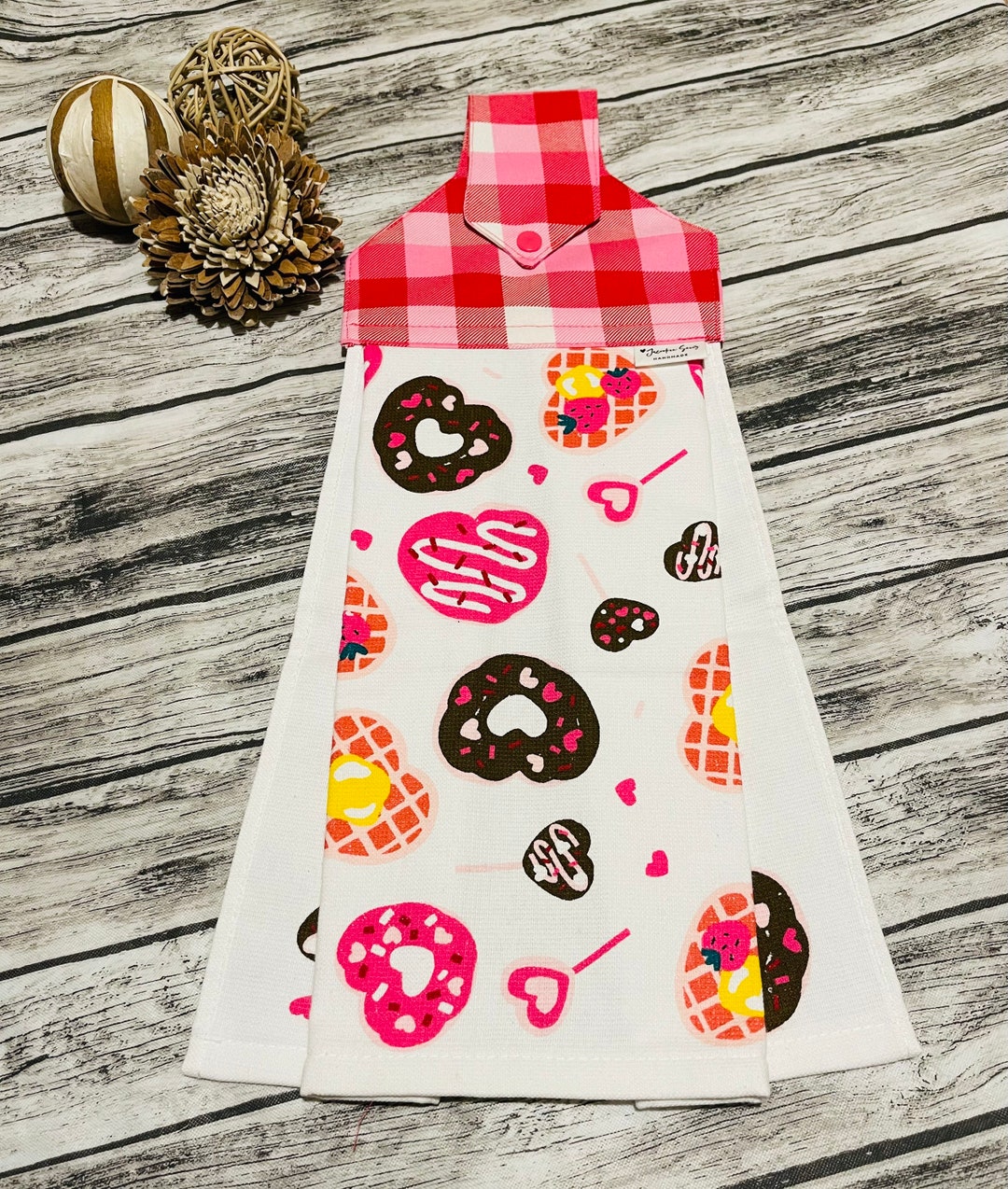 Heart Sweets Oven Door Towel, Kitchen Decoration, Hanging Kitchen Towel ...