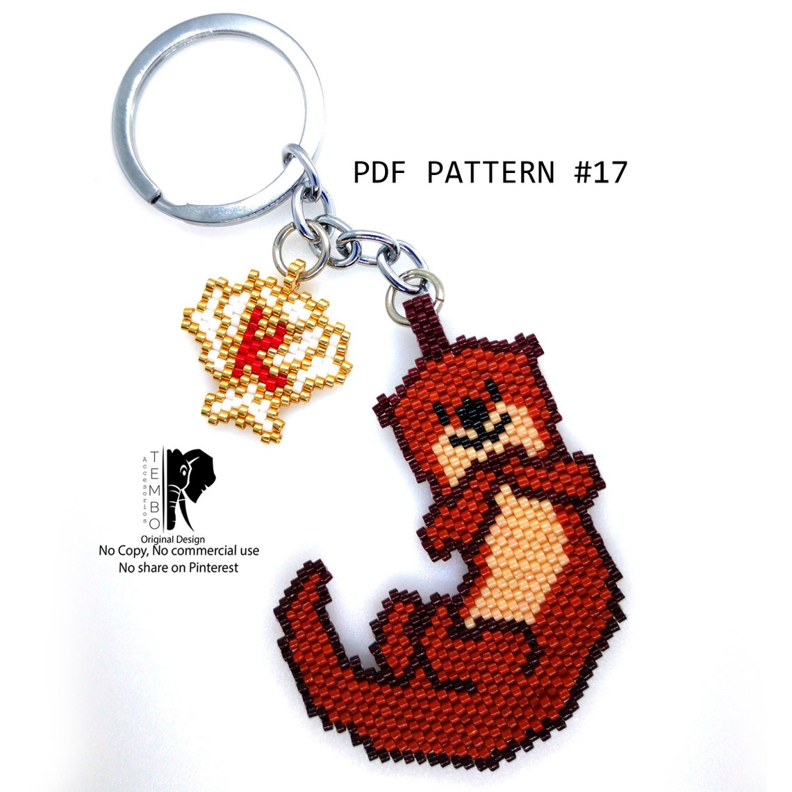PDF Pattern Miyuki Nutria Keychains, Brickstitch Diagram, Miyuki Delica ...