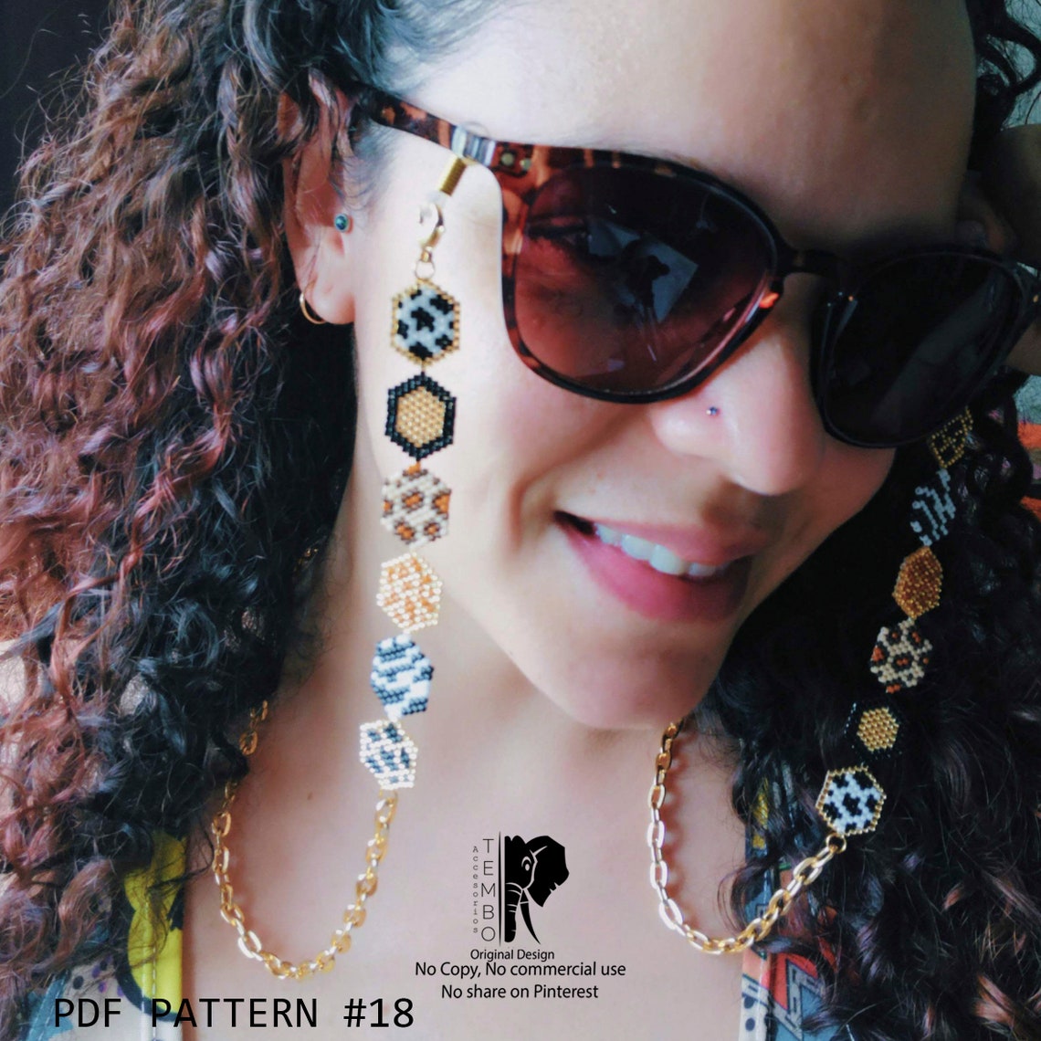 PDF Pattern Animal Print Glasses Strap, Glasses Strap Pattern ...