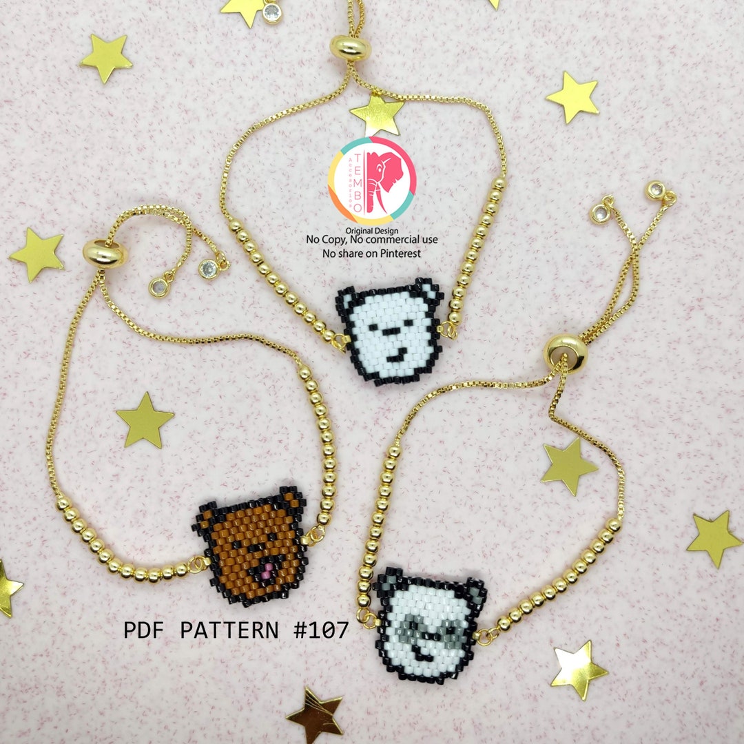 PDF Pattern We Bare Bears Bracelet, Patron Osos Escandalosos, We Bare ...