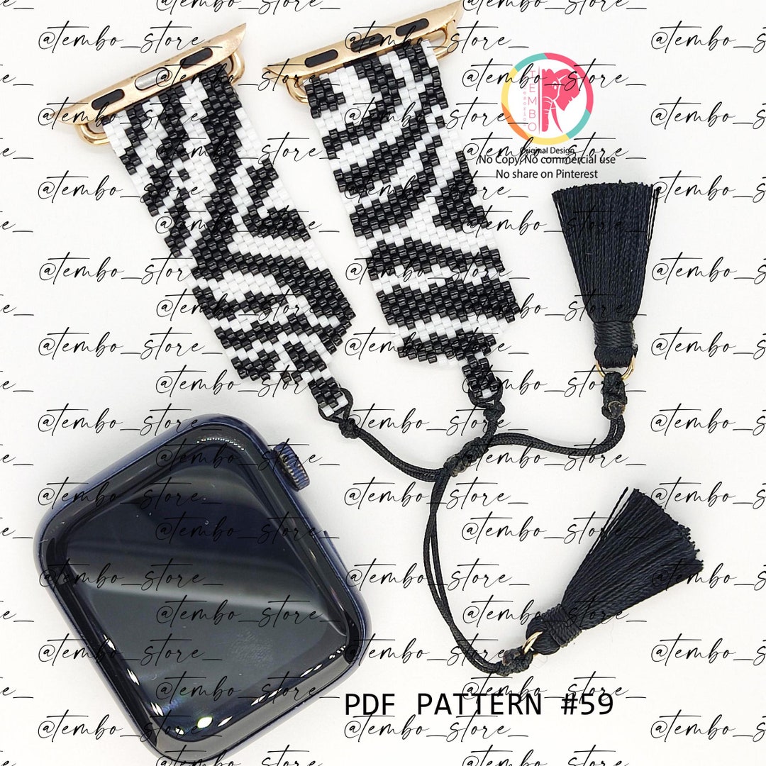 PDF PATRON Apple watch Band miyuki Zebra, Band de reloj inteligente ...