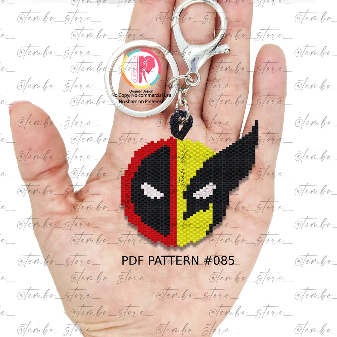 PDF Pattern Deadpool and Wolverine, Brickstitch Diagram, Miyuki Delica ...