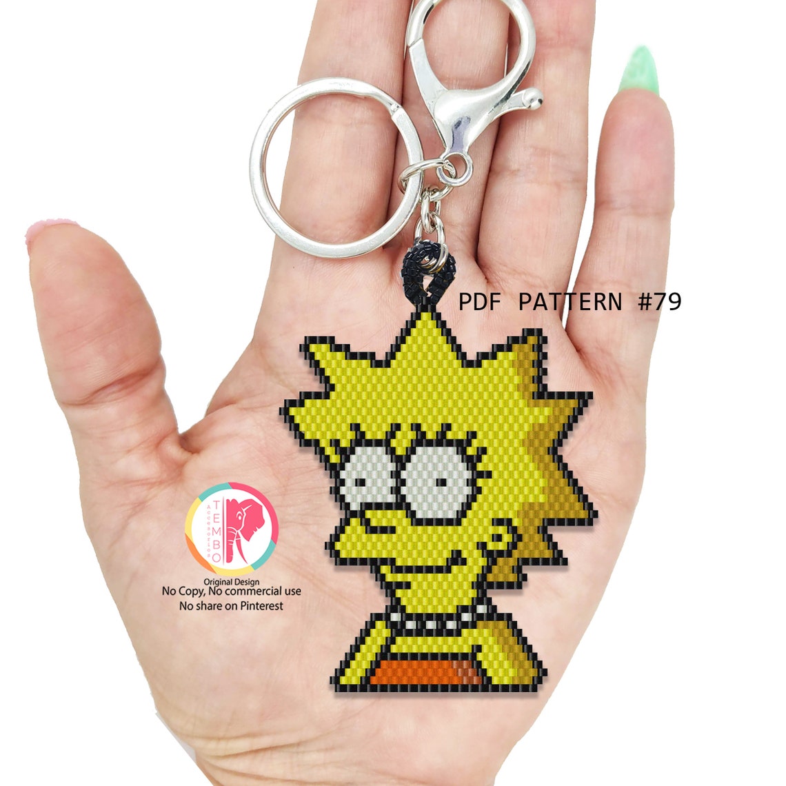 PDF Pattern Miyuki Lisa Simpsons Keychains, Brickstitch Diagram, Miyuki ...
